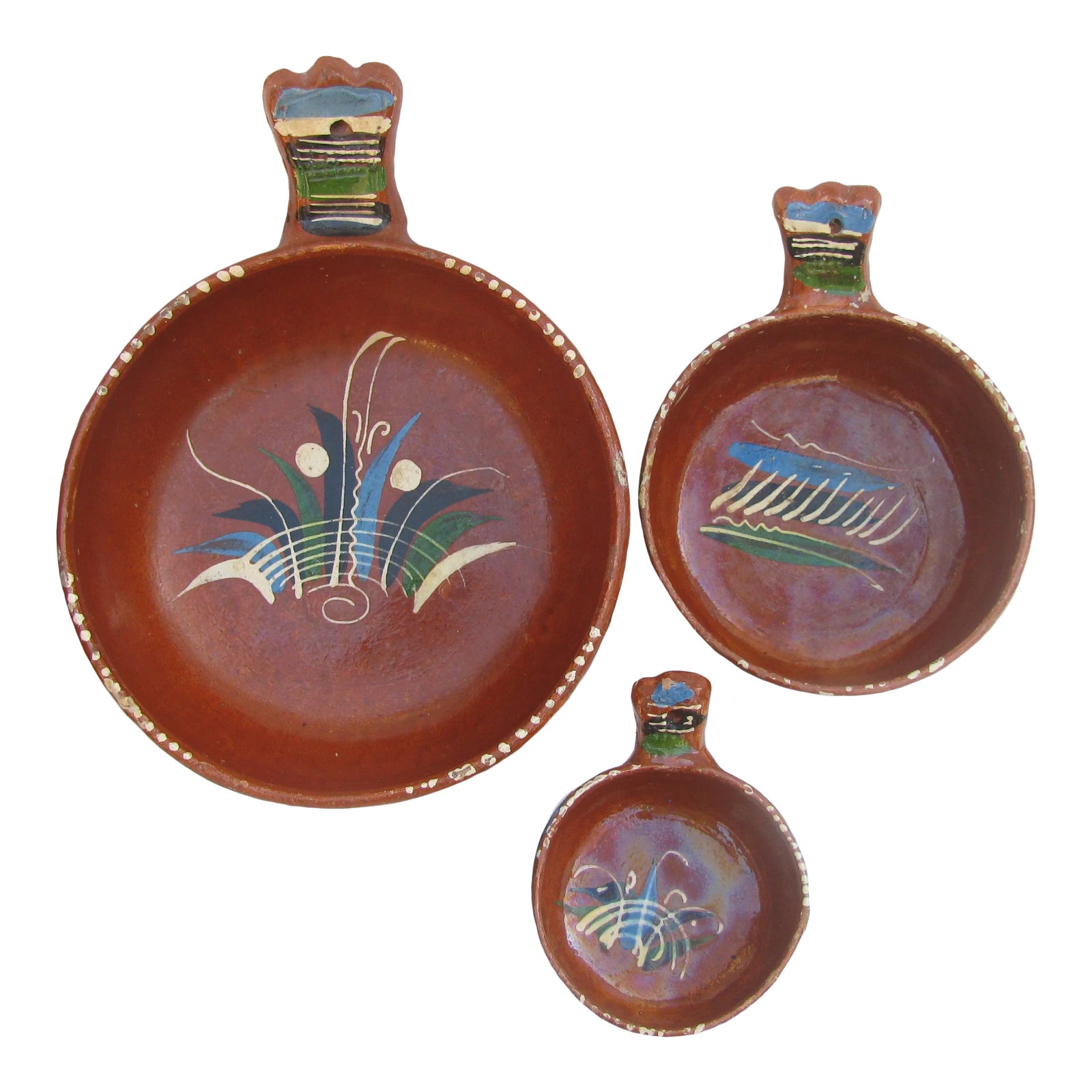 Vintage Mexican Terracotta Serving Bowls Cookware, Set of 3 | Chairish