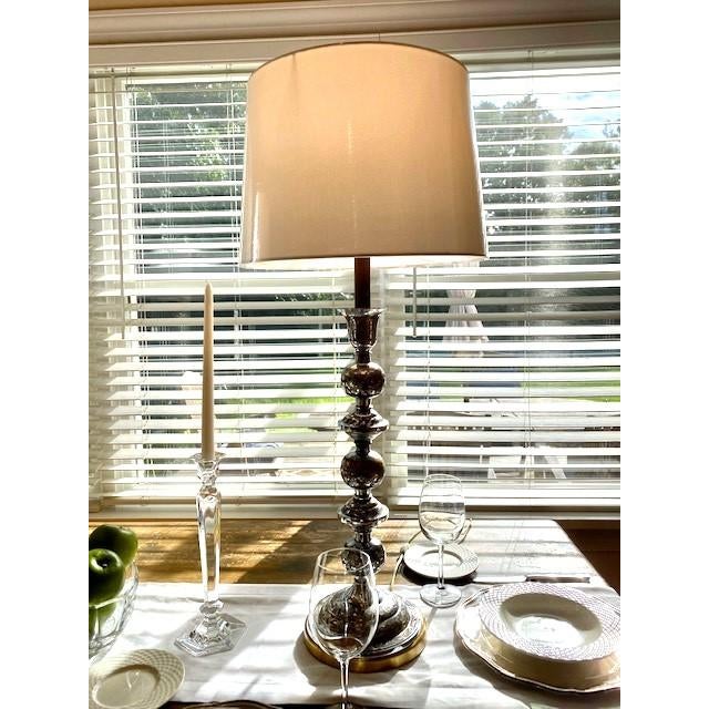 Pair of Tall Floral Candlestick Lamps | Chairish