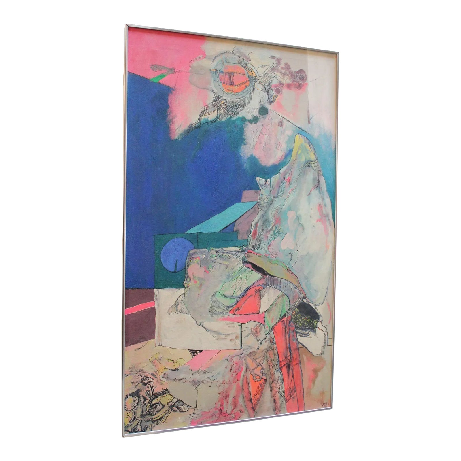 Mid 20th Century American Surrealist Oil on Canvas by Robert Cowan ...