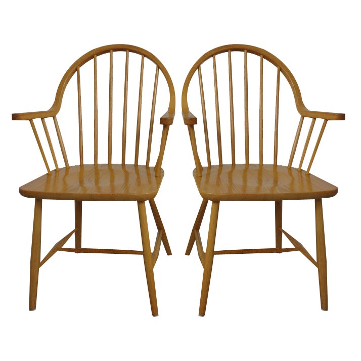 Set of Oak Armchairs by Erik Ole Jørgensen for Tarm Stole Møbelfabrik ...