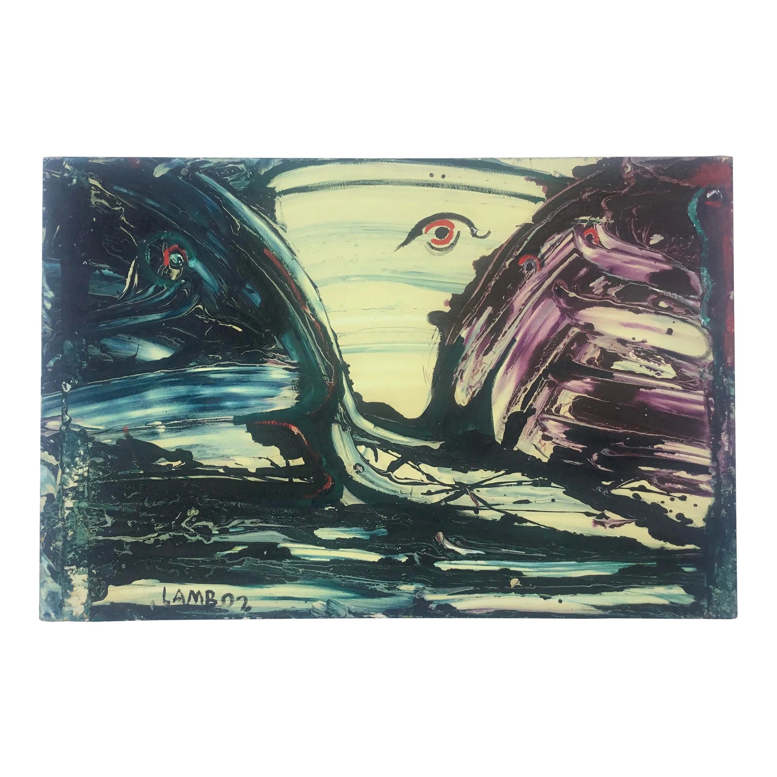 21st C Oil Painting - Contemporary Abstracted Eye - Signed Matt Lamb ...