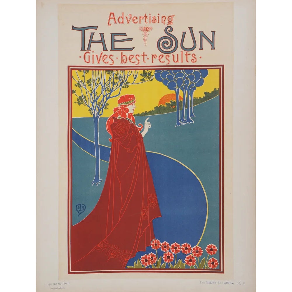 Louis John Rhead, The Sun, 1895, Original Lithograph | Chairish