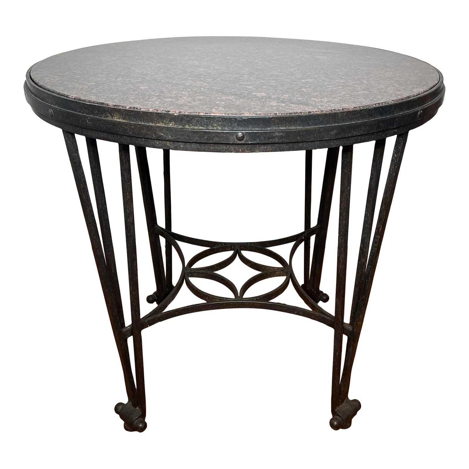 Formations Furniture Wrought Iron & Granite Top Center or Side Table ...