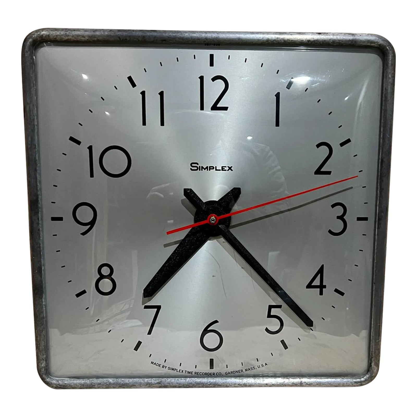 1960s Simplex Electric School Wall Clock | Chairish