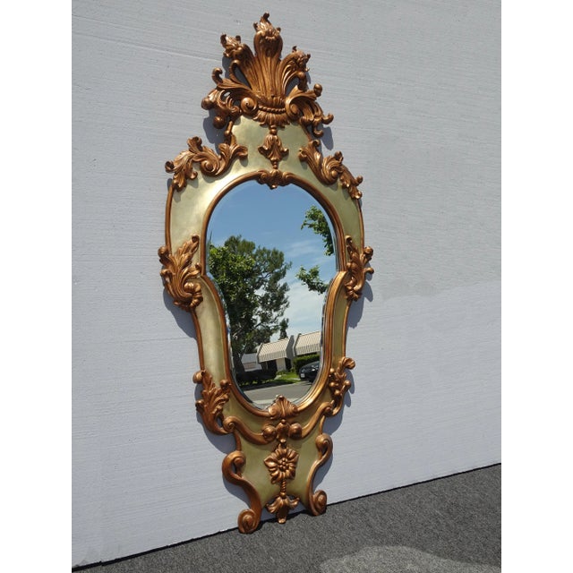 72" Tall Theodore Alexander French Louis XVI Style Green & Gold Ornate ...