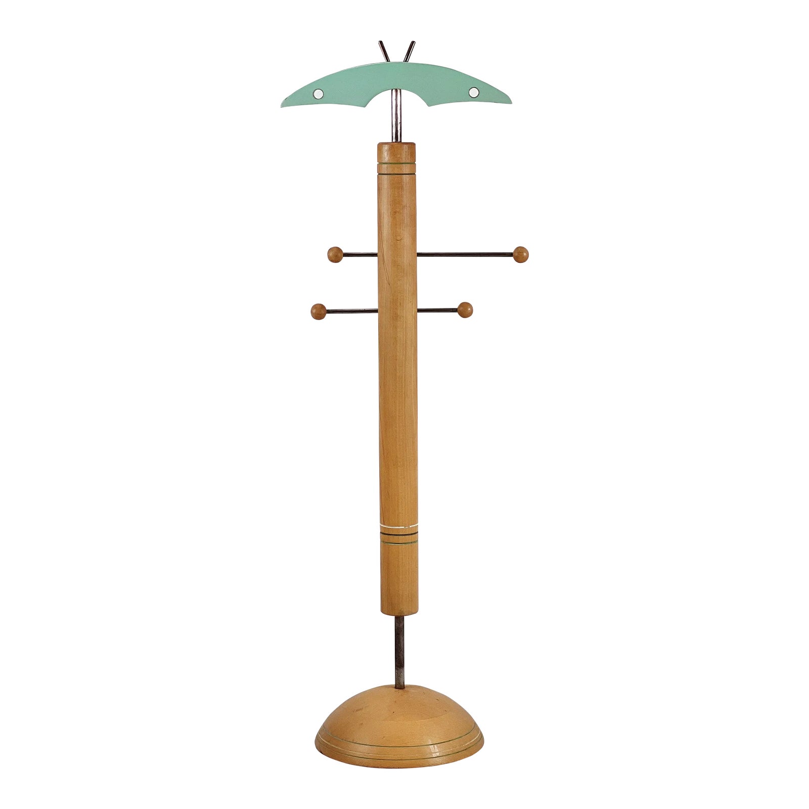 Vintage 1980s Memphis Style Postmodern Handmade Wood & Metal Valet ...