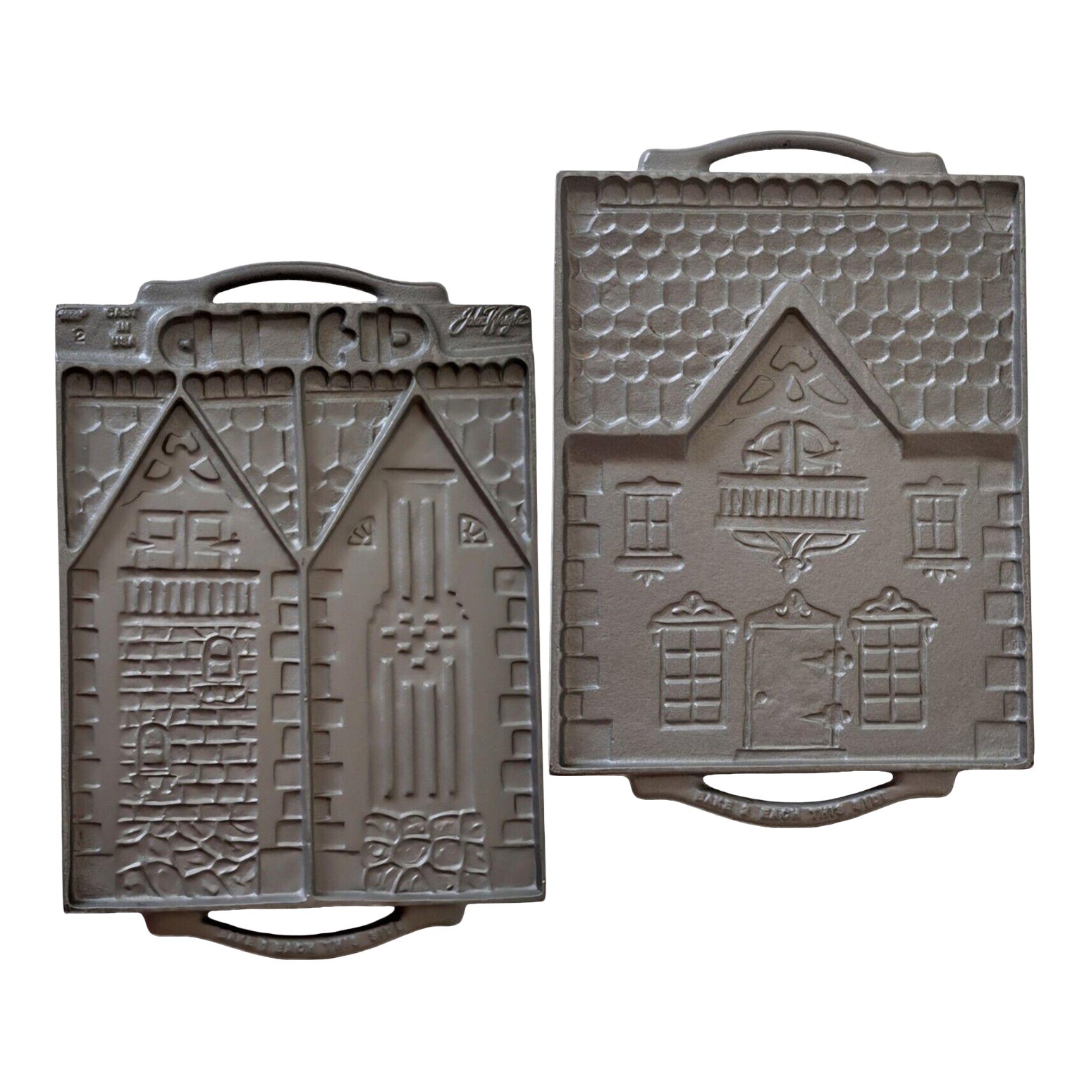 John Wright 2-Sided Victorian Gingerbread House Cast Iron Mold Vintage ...