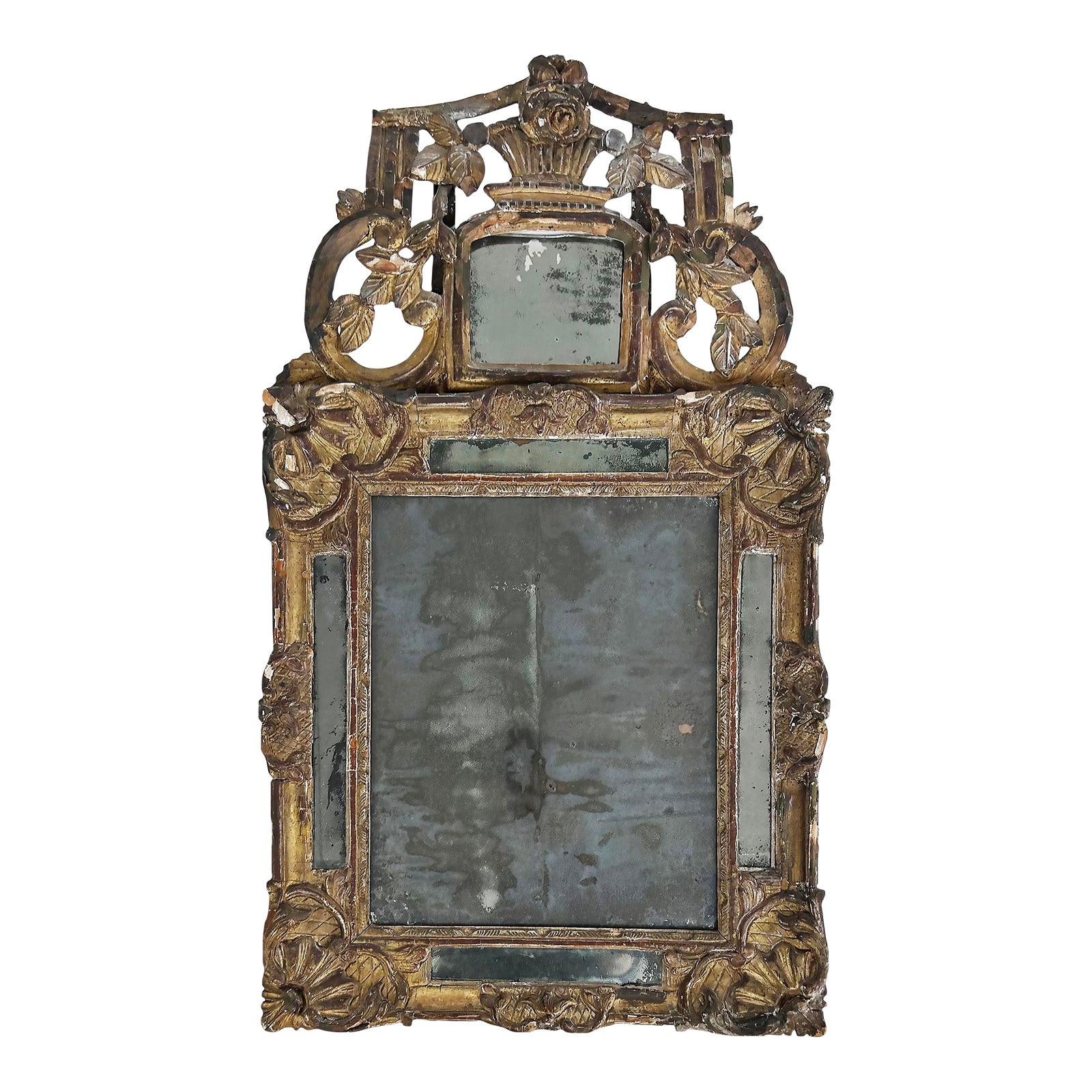 18th Century Carved Giltwood Gesso Provençal Mercury Mirror, Original ...