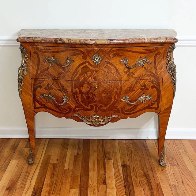 Late 19th Century French Louis XV Marble Top Commode | Chairish