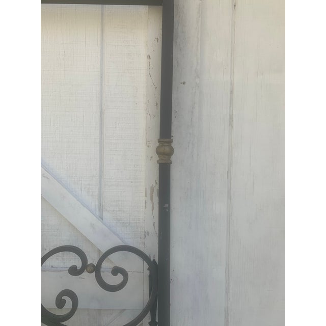 1980s Vintage Wrought Iron 4 Poster Bed Full Black Gold French Gothic ...