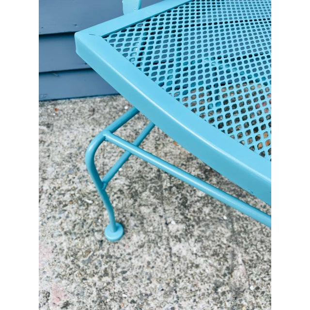Painted Antique Teal Vintage Wrought Iron Rocker Chair Coastal ...