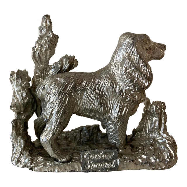 Cast Metal Cocker Spaniel Dog Figure | Chairish