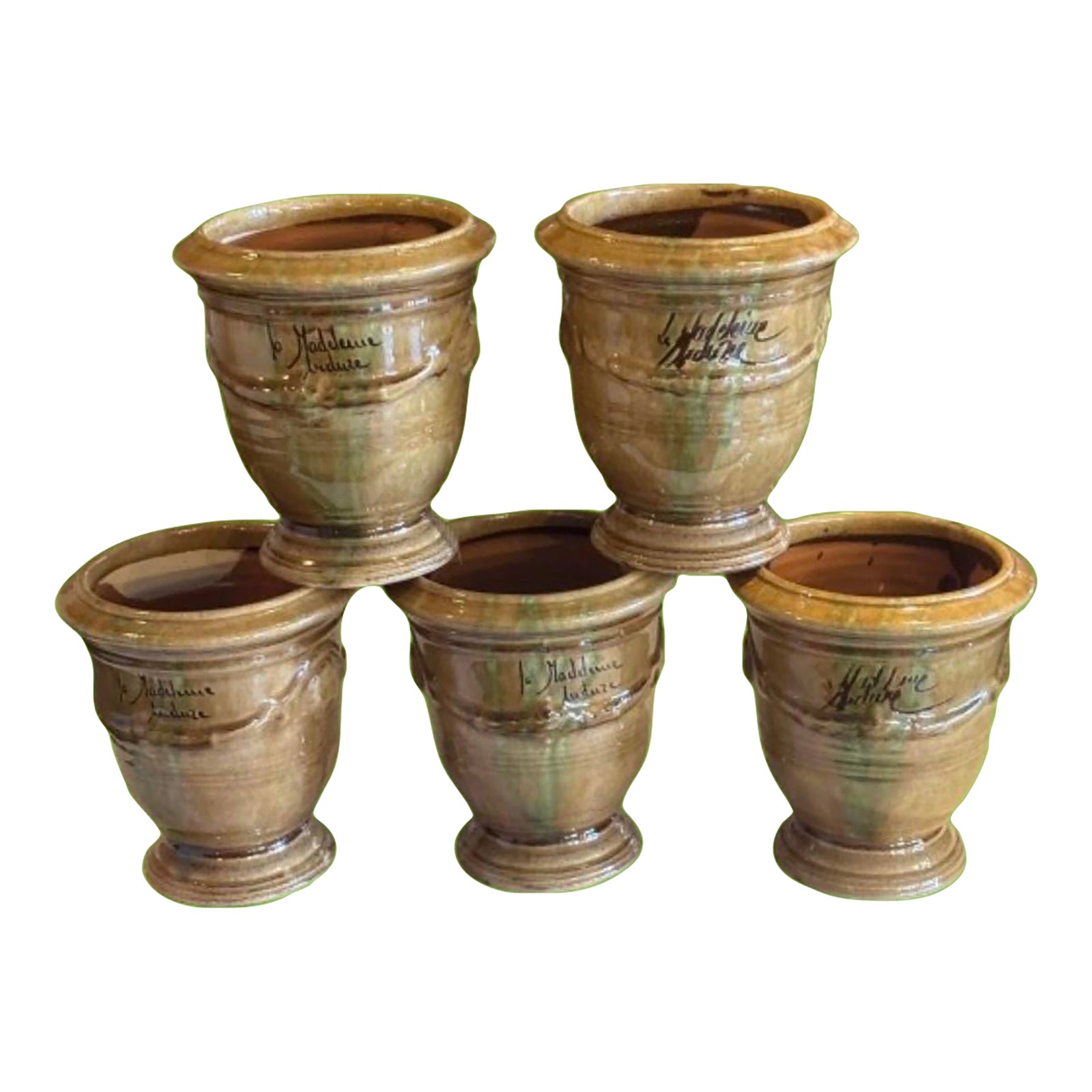 Five French Anduze Pots in the Flame Color! Limited Supply | Chairish