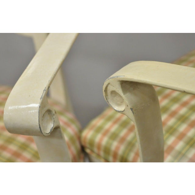 Veneman Italian Regency Style Cast Aluminum Spade Back Saber Leg Chairs ...