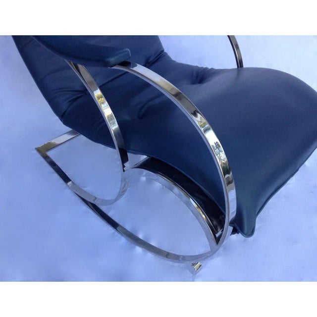 1960s Vintage Milo Baughman Chrome Rocking Chair with Magnetic ...