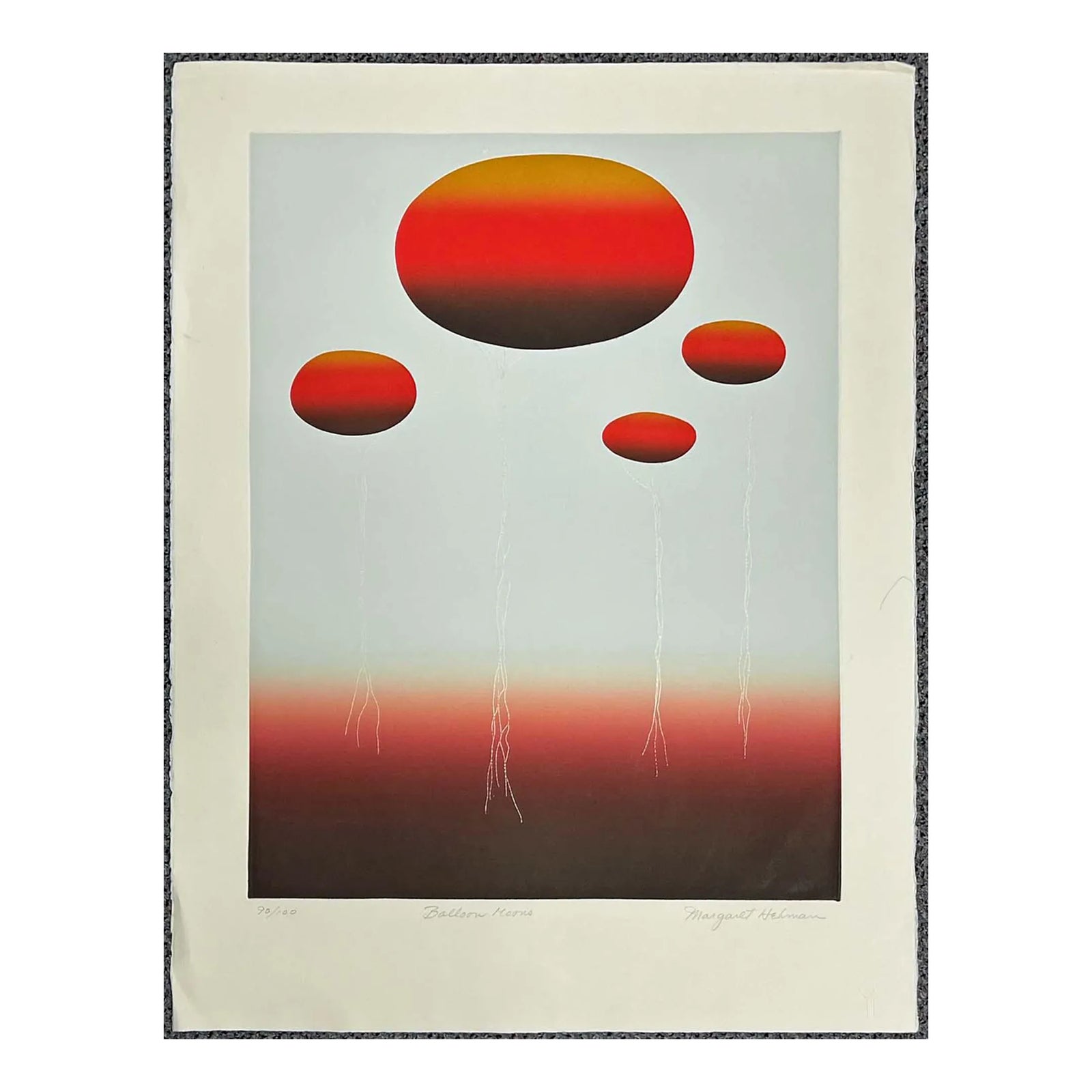 1980s Margaret Hehman "Balloon Moons" Fine Art Hand Signed Etching ...