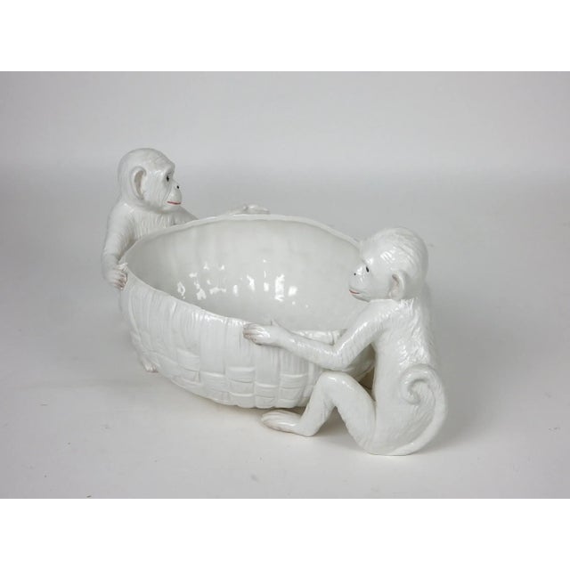 San Marco of Italy White Ceramic Monkey Fruit Bowl | Chairish