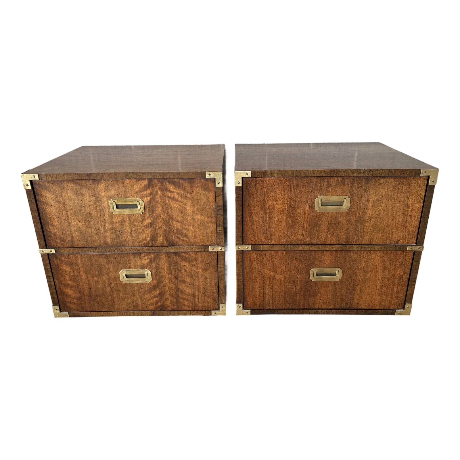 Mid 20th Century Lane Furniture Campaign Style 2 Drawer Walnut ...