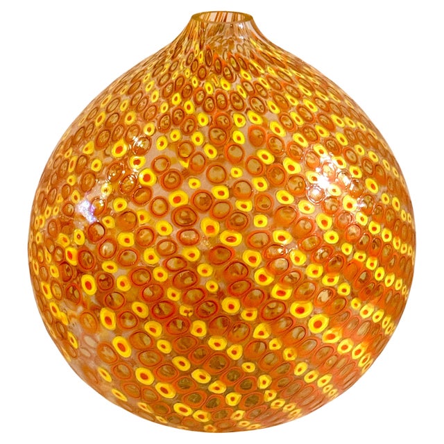 Monumental Stephen Rolfe Powell Orange & Yellow Murrine Glass Sculpture ...