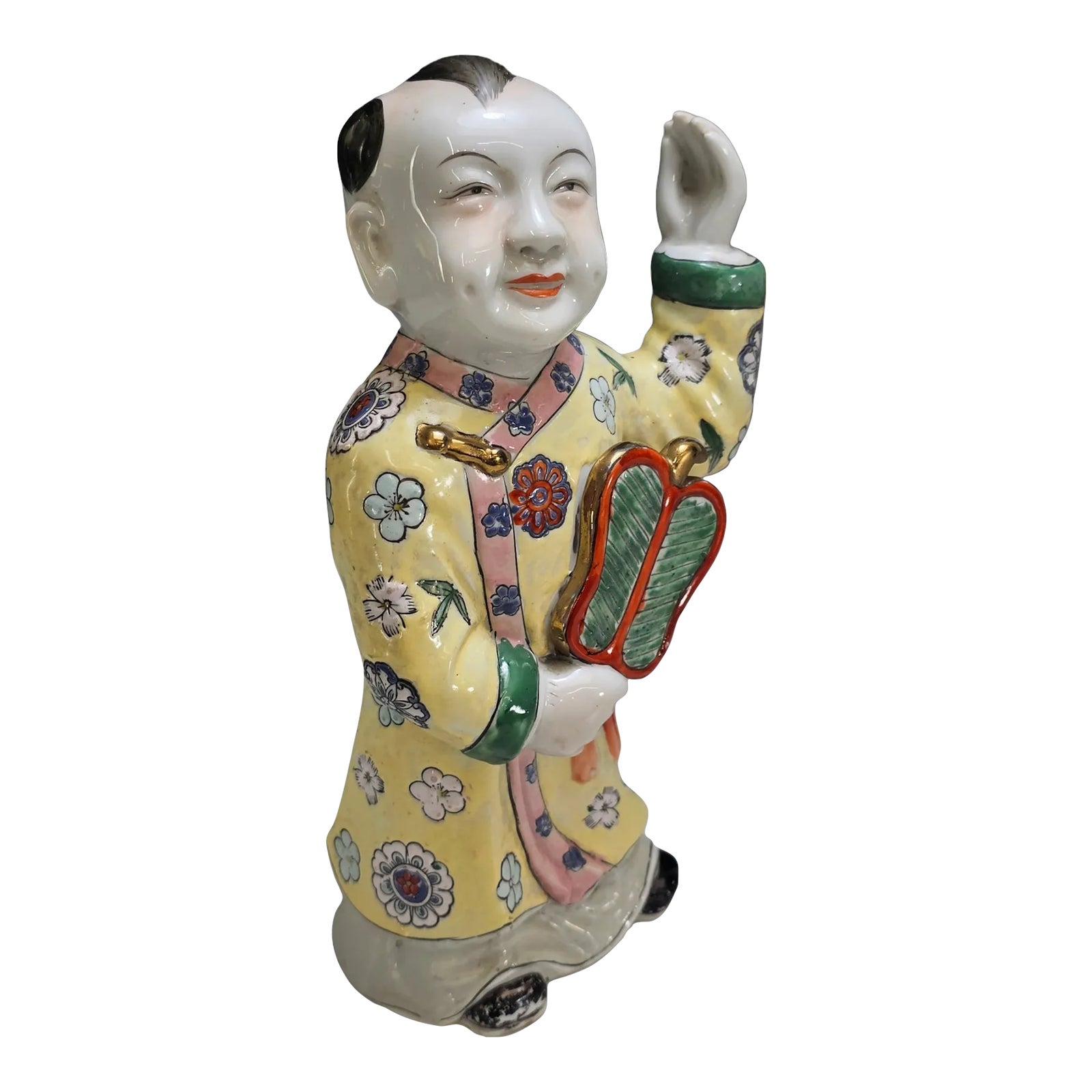 Chinese Man Porcelain Figurine Collectible | Chairish