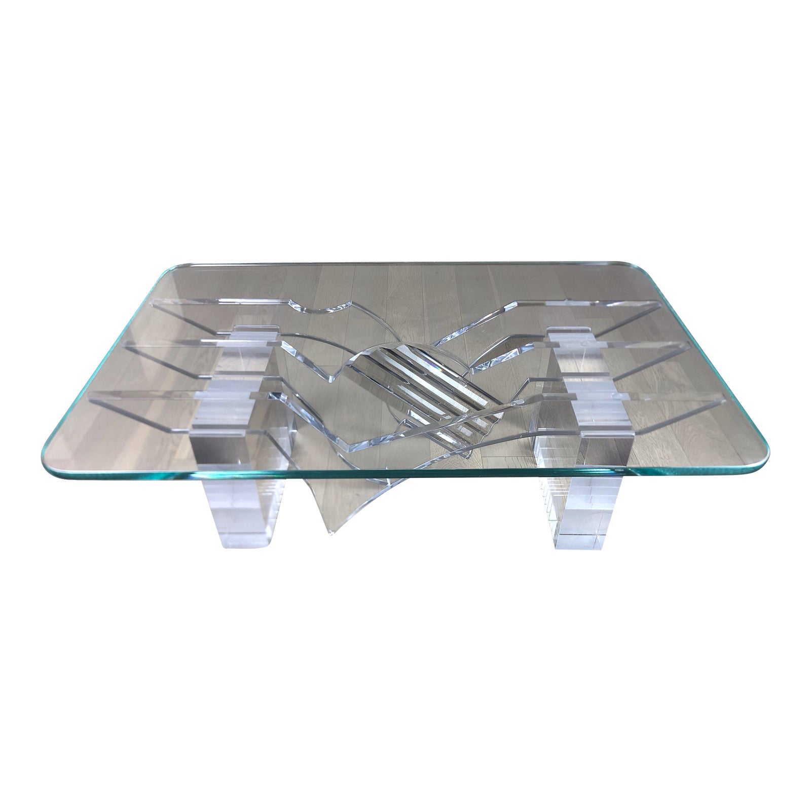 Joseph Galvan- Icarus Lucite Coffeee Table 1990 | Chairish