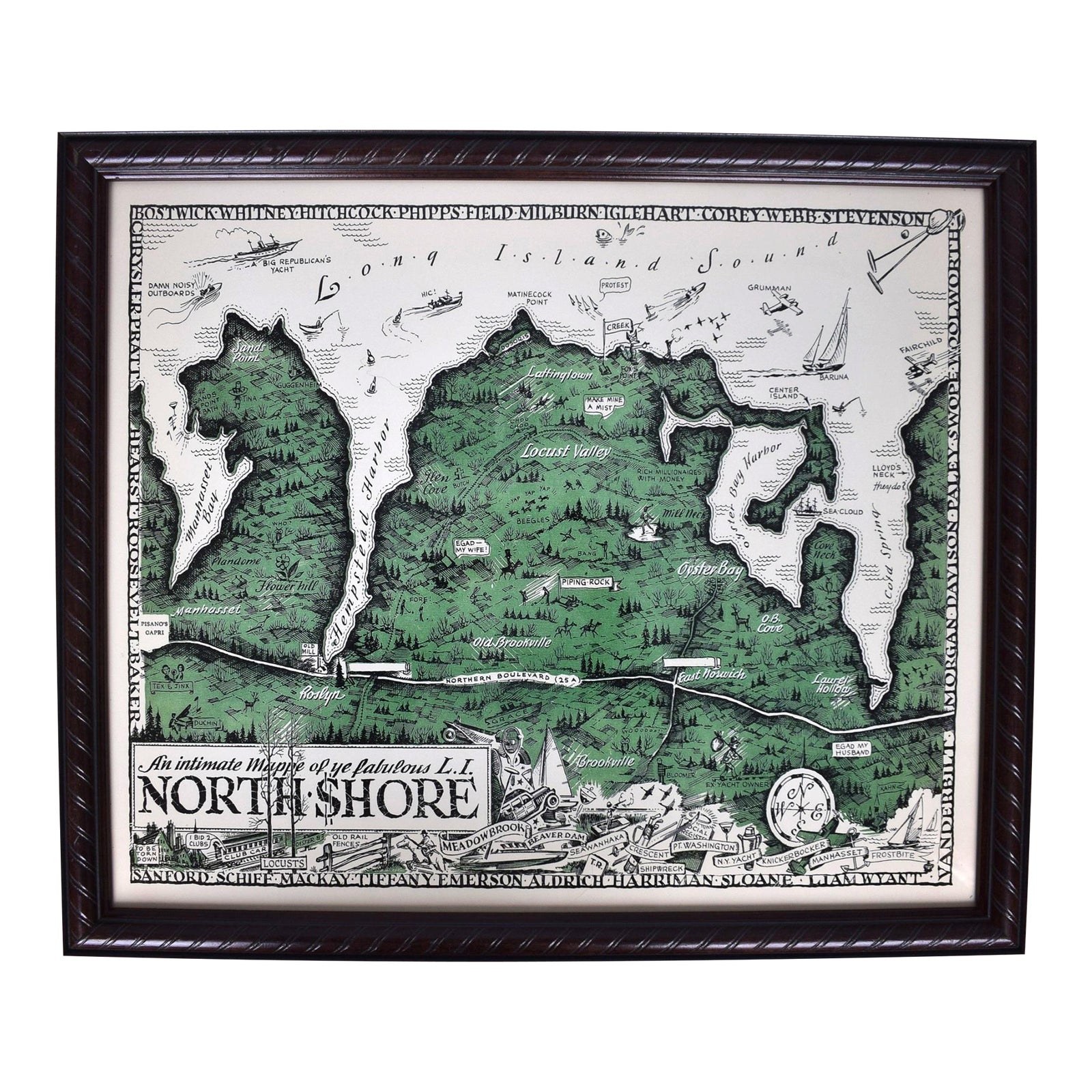 An Intimate Mappe of Ye Fabulous l.i. North Shore | Chairish