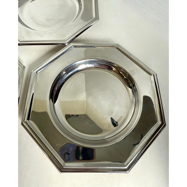 Set of 6 Jean Couzon French Silver Plated Octagonal Plates | Chairish