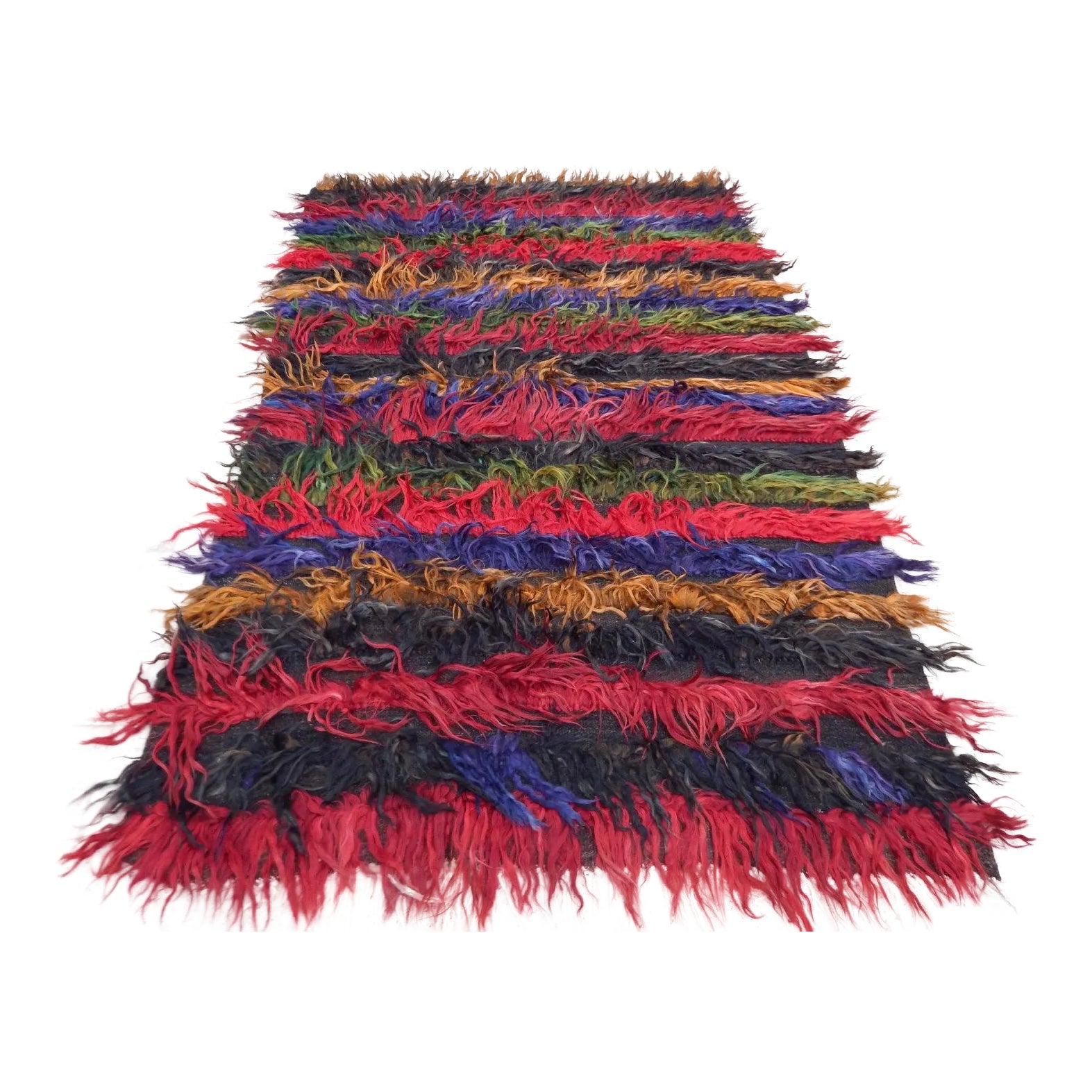 1980s Angora Wool Shaggy Rug - 3′9″ × 5′8″ | Chairish
