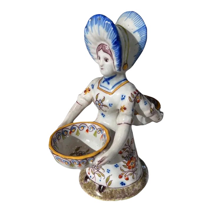 Antique Faience Salt and Pepper Server | Chairish