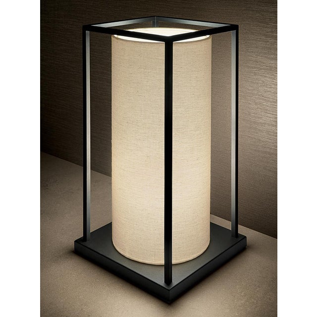 Box Textured Black Table Lamp | Chairish