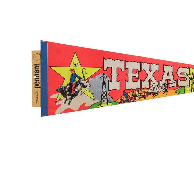 Vintage Texas Felt Flag Pennant | Chairish