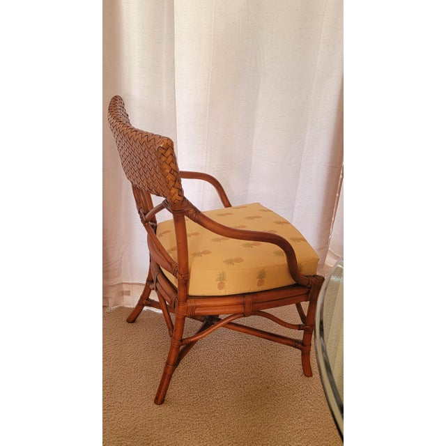 Ficks Reed Bamboo Rattan Five Piece Dining Set of 5 | Chairish