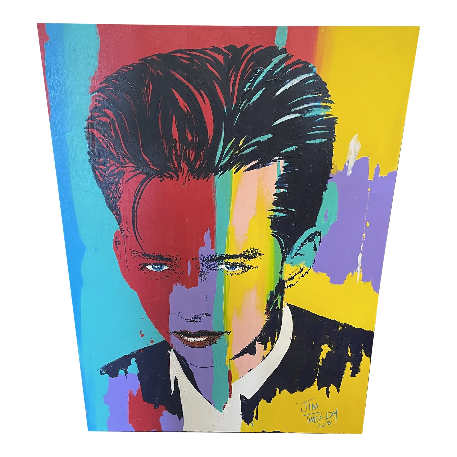 Jim Tweedy Oil Painting Portrait Harry Connick Jr. 1991 | Chairish