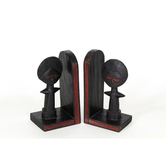 Hand Carved African Bookends - a Pair | Chairish