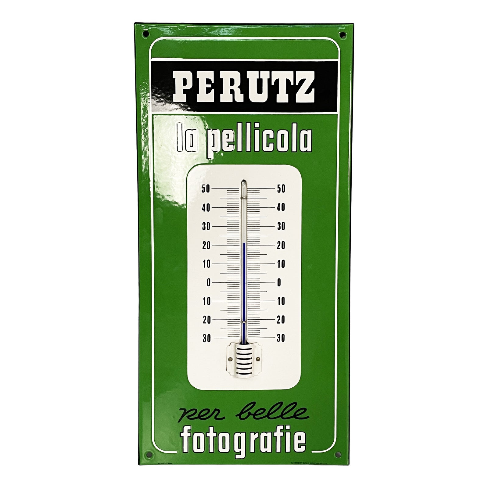 Mid-Century Modern Italian Wall Thermometer in Metal from Perutz, 1950s ...