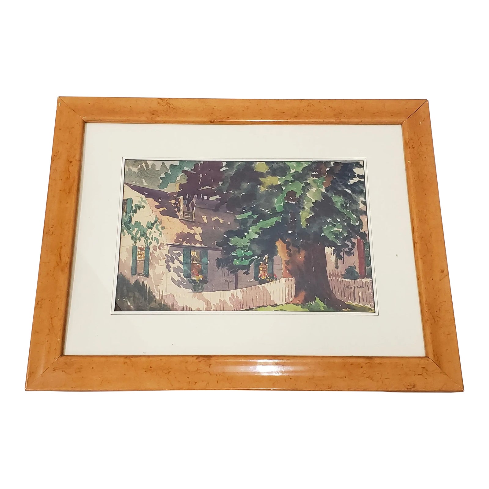 Arthur D. Fuller "Country Home" Original Watercolor C.1940s | Chairish