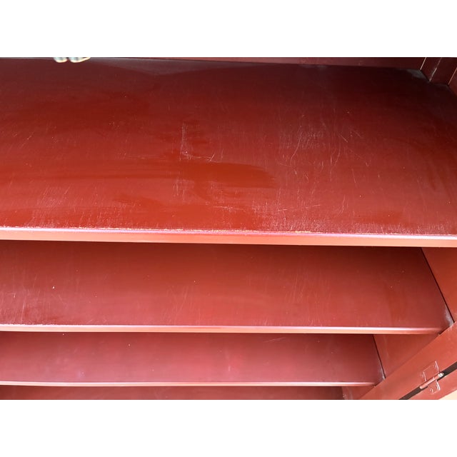 1990s Ethan Allen New Country Hutch Cabinet Tin Pie Safe Bookshelf ...