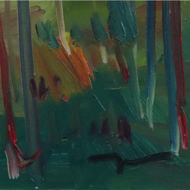 "Tree Trunks" Contemporary Expressionist Style Landscape Oil Painting ...