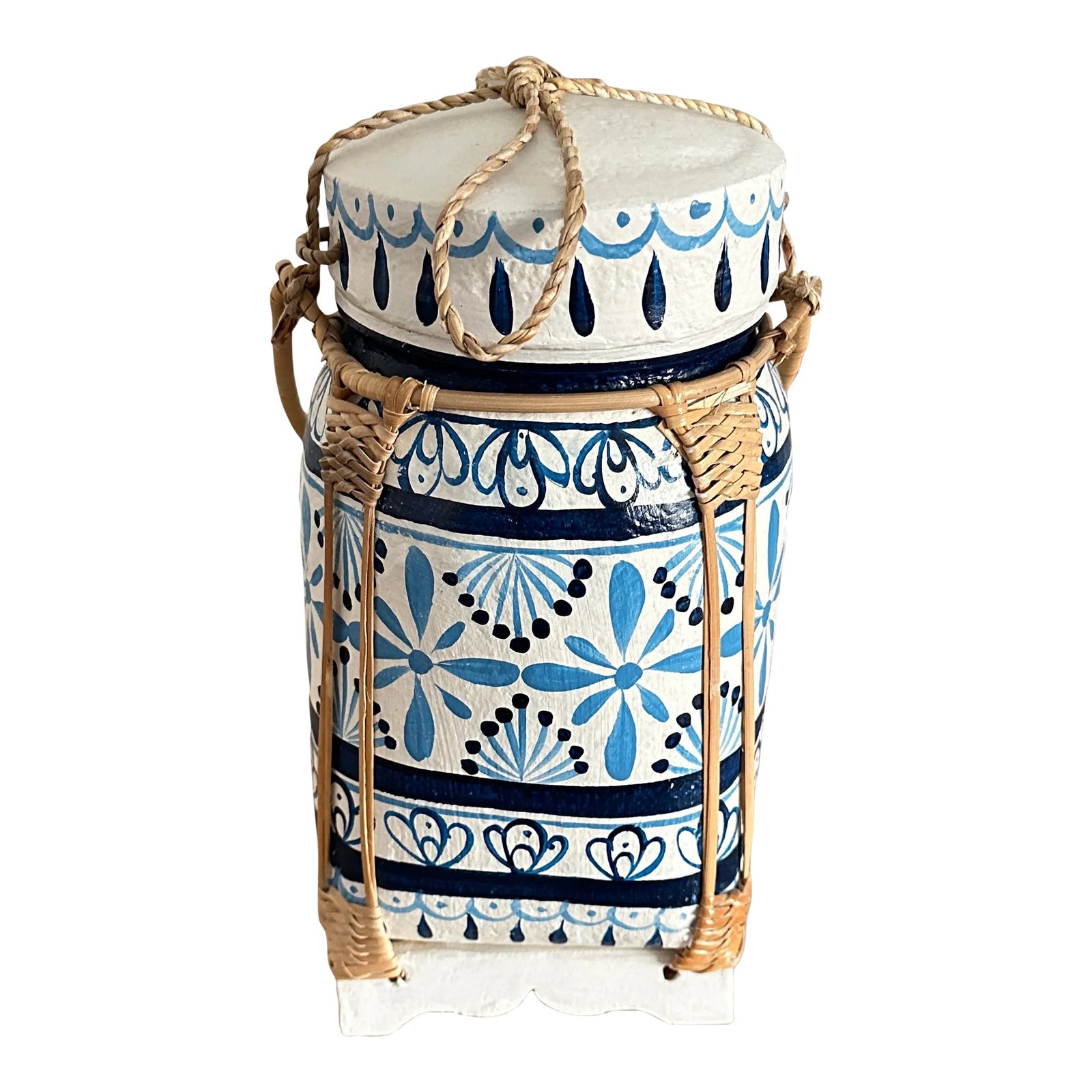 1990s Traditional Thai Woven Rice Container | Chairish