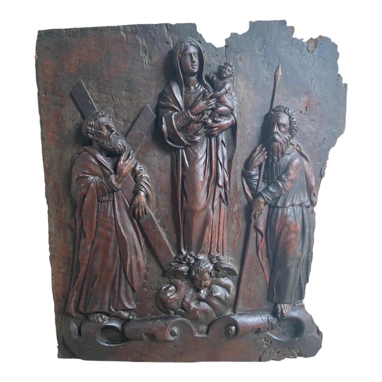 18th Century Bas Relief Baroque Religious Plaque | Chairish