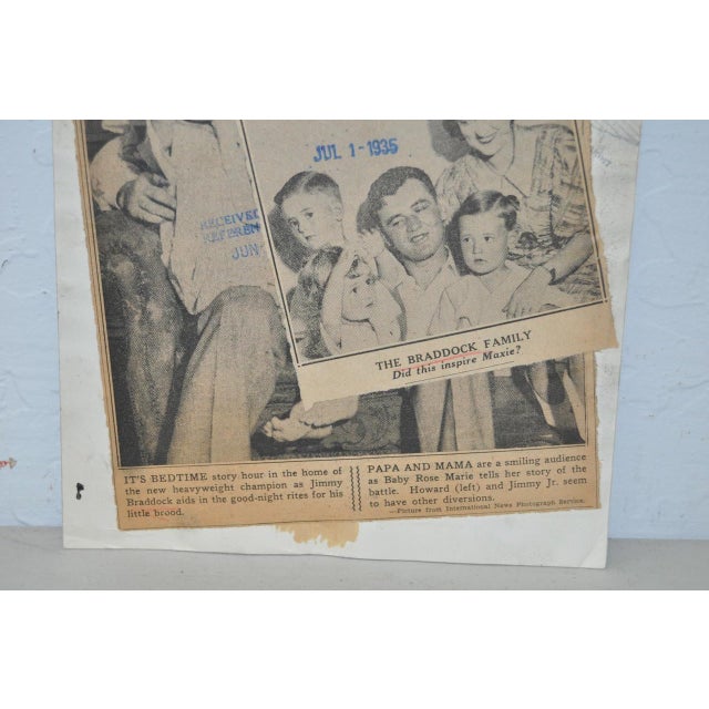 Jim Braddock "Cinderella Man" Family Press Photo c.1935 | Chairish