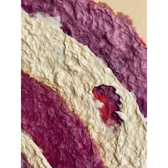 Cast Paper Monoprint Purple Mod Geometric Signed May Reisz 1970s 1980s ...