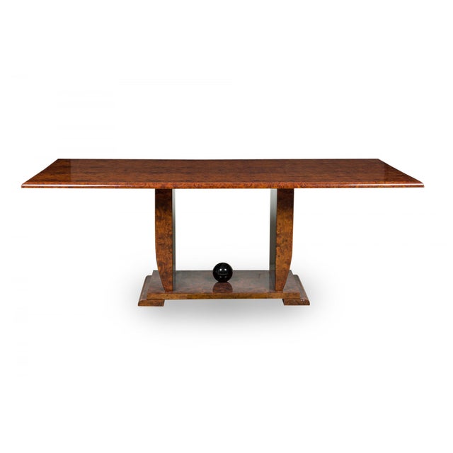 Karl Springer American Mid-Century Modern Burl Wood Dining Table | Chairish