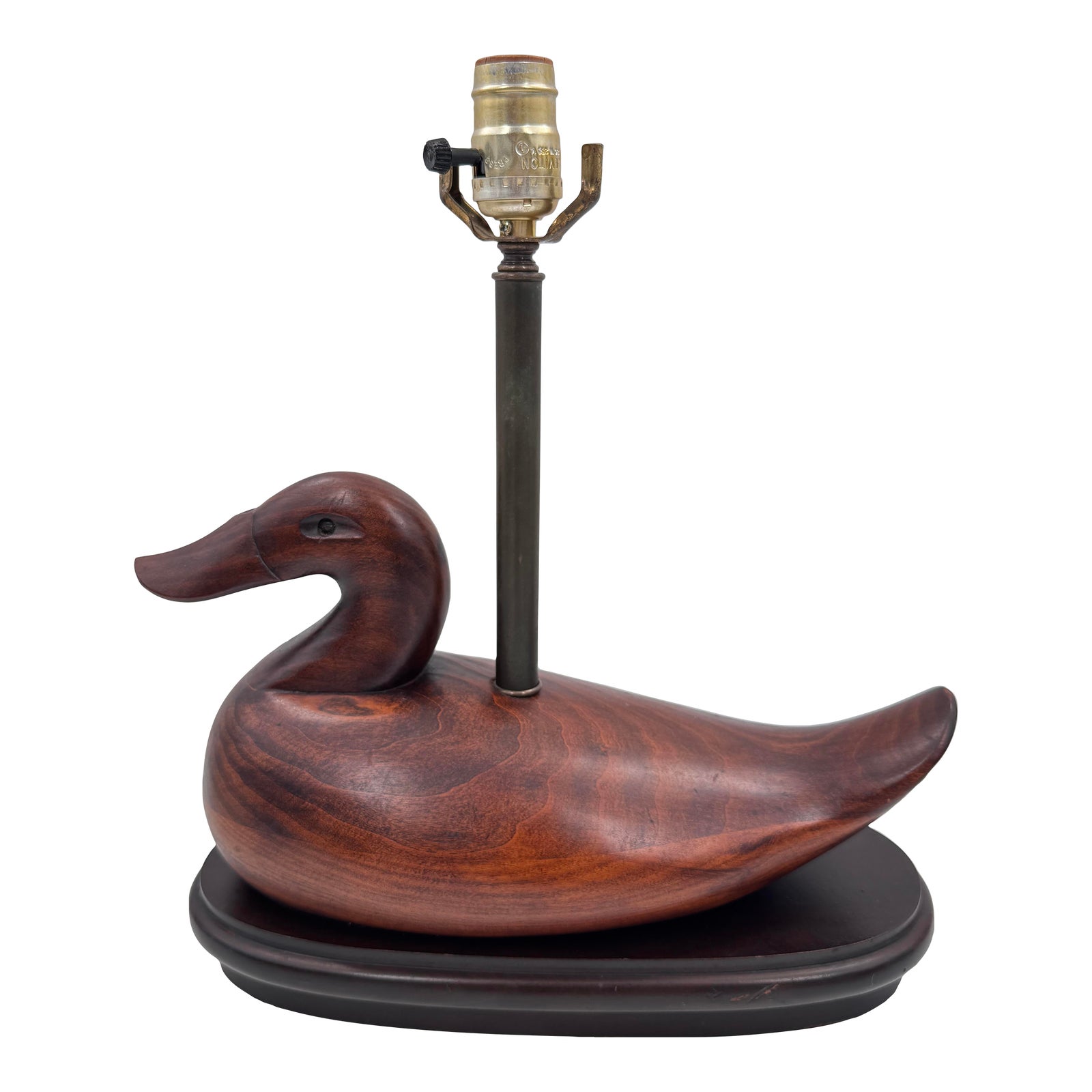 Vintage Solid Wood Duck Decoy Table Lamp – Mid-Century Artisan Carving ...