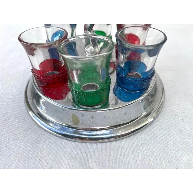 Rare Deco Nude Farberware Shot Glass Server Set | Chairish