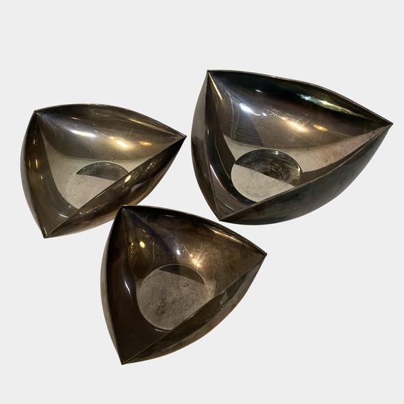 Mid 20th Century Pampaloni Sterling Silver Triangular Bowls - Set of 3 ...