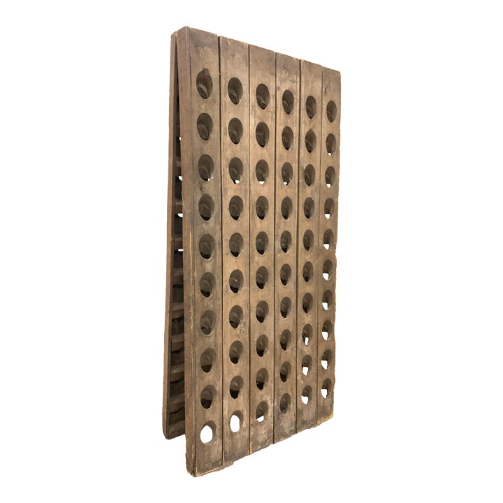 Late 19th Century French Champagne Oak Riddling Rack | Chairish