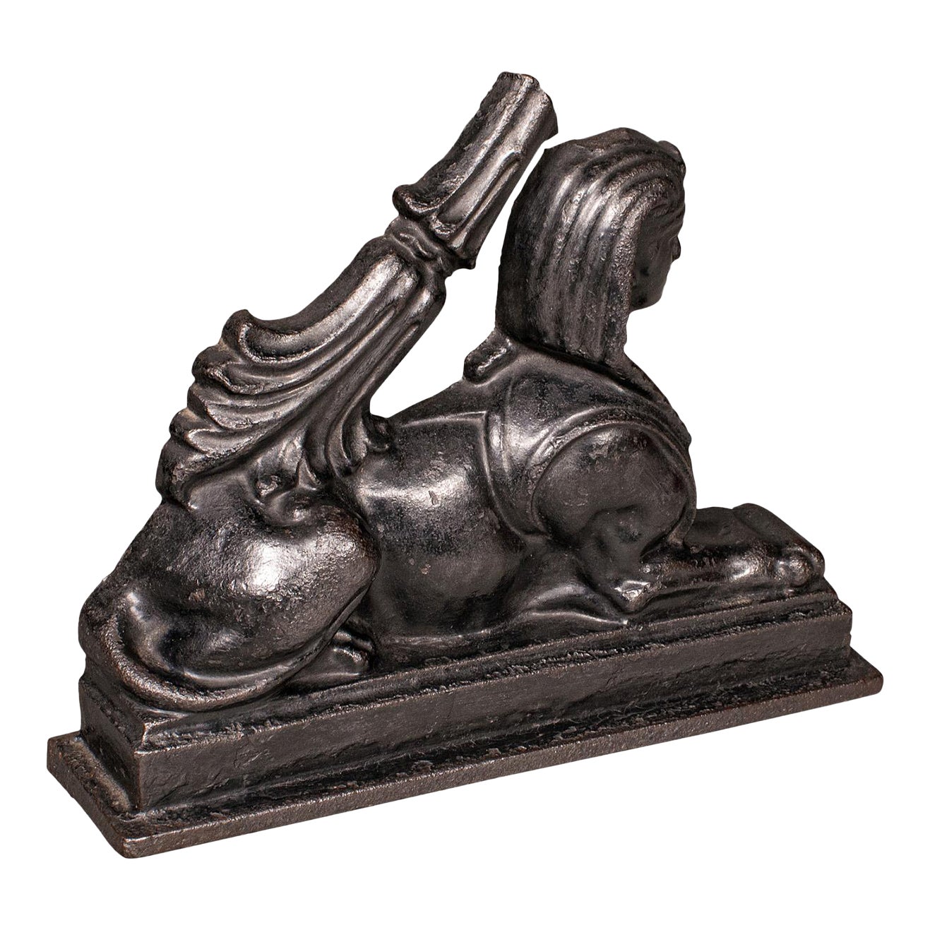 Antique Egyptian Revival Doorstop, English Cast Iron Sphinx, Regency ...