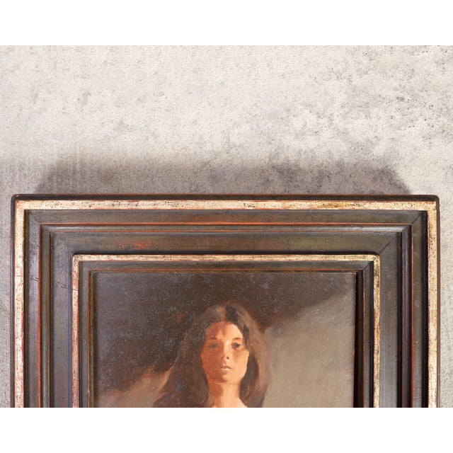 Geoffrey Lewis "The Babysitter" Oil on Board Painting | Chairish