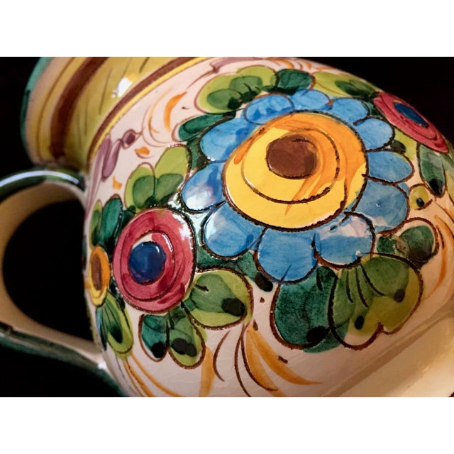 1970s Vintage Italian Pottery Floral Sgraffito Set - Pitcher & Vase- 2 ...